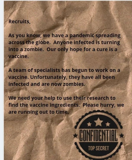 Zombie Apocalypse Escape Room Digital Download Educational Game for ...