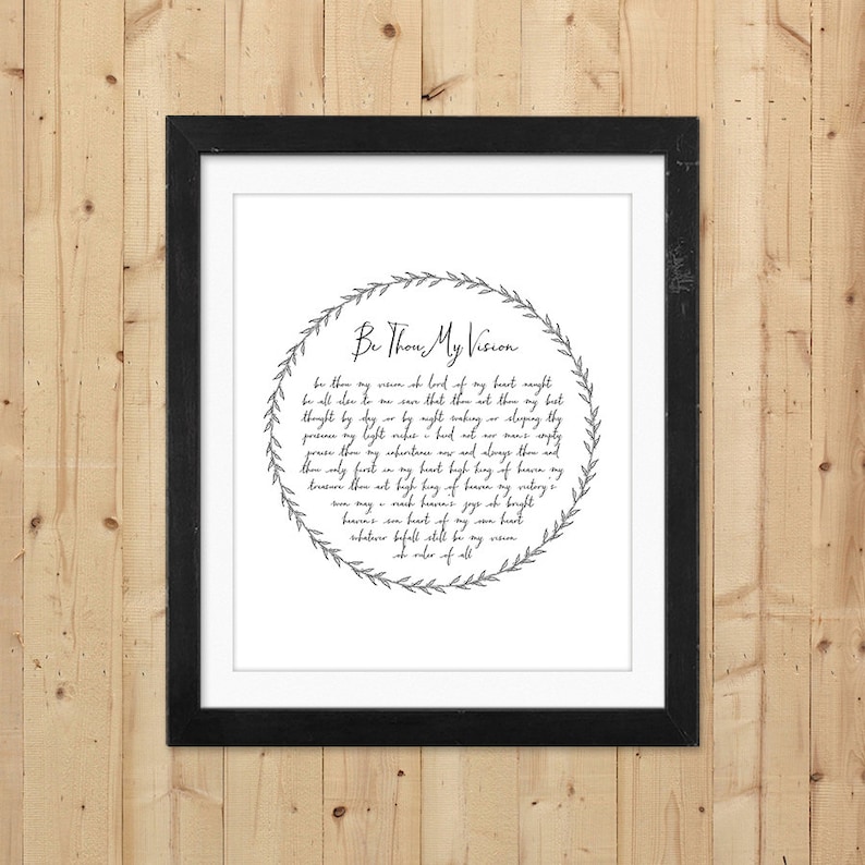 Be Thou My Vision Wall Art Print / Christian Printable Hymn | Etsy Be Thou My Vision Wall Art Print / Christian Printable Hymn | Etsy