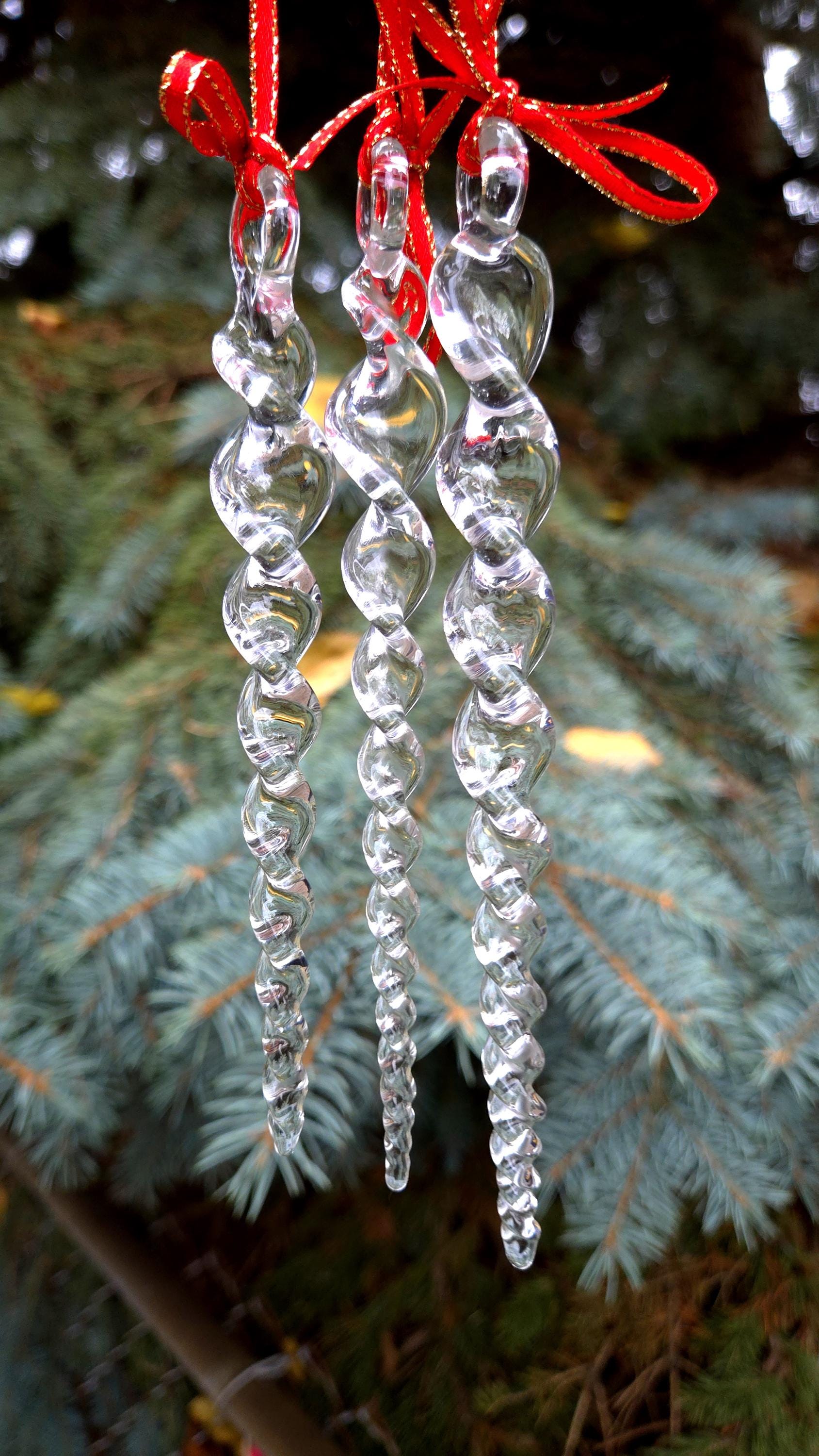 Elegant Clear Glass Spiral Icicles - Etsy