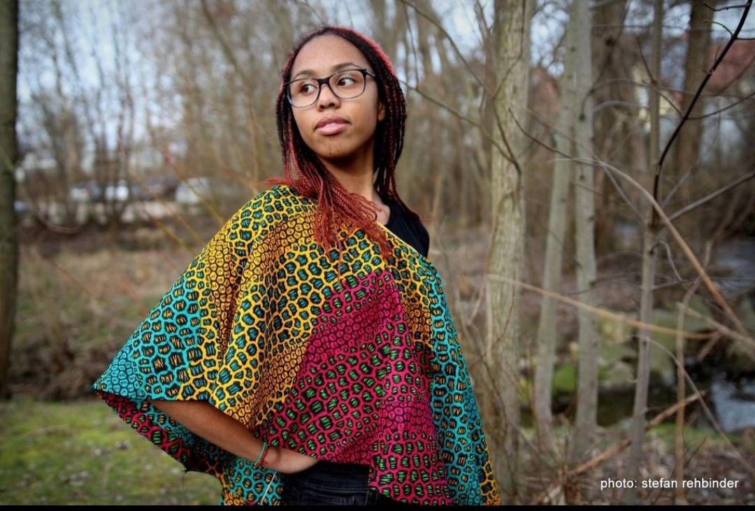 Modern African Cape of many colours. Handmade, African print.