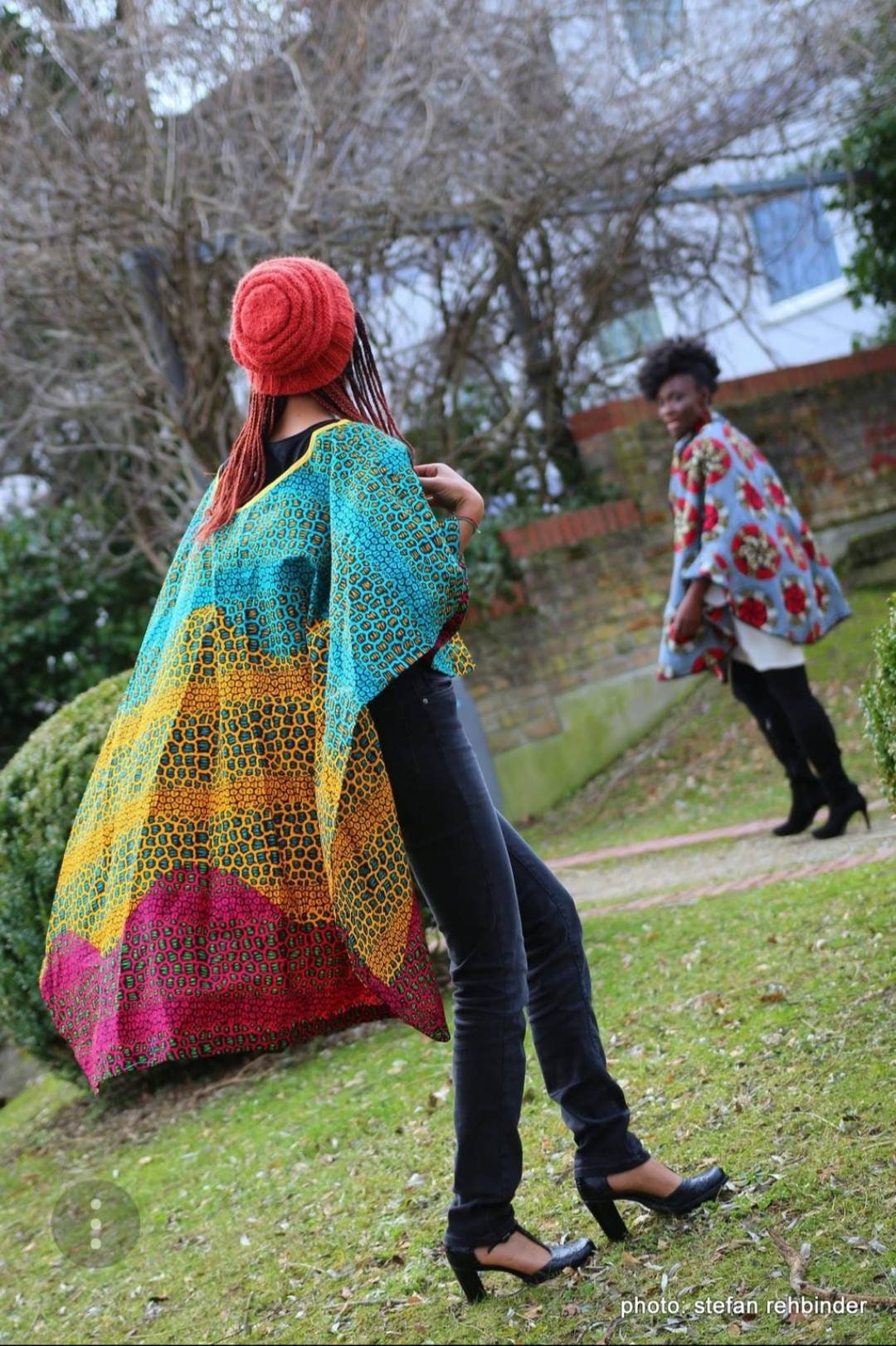 Modern African Cape of many colours. Handmade, African print.