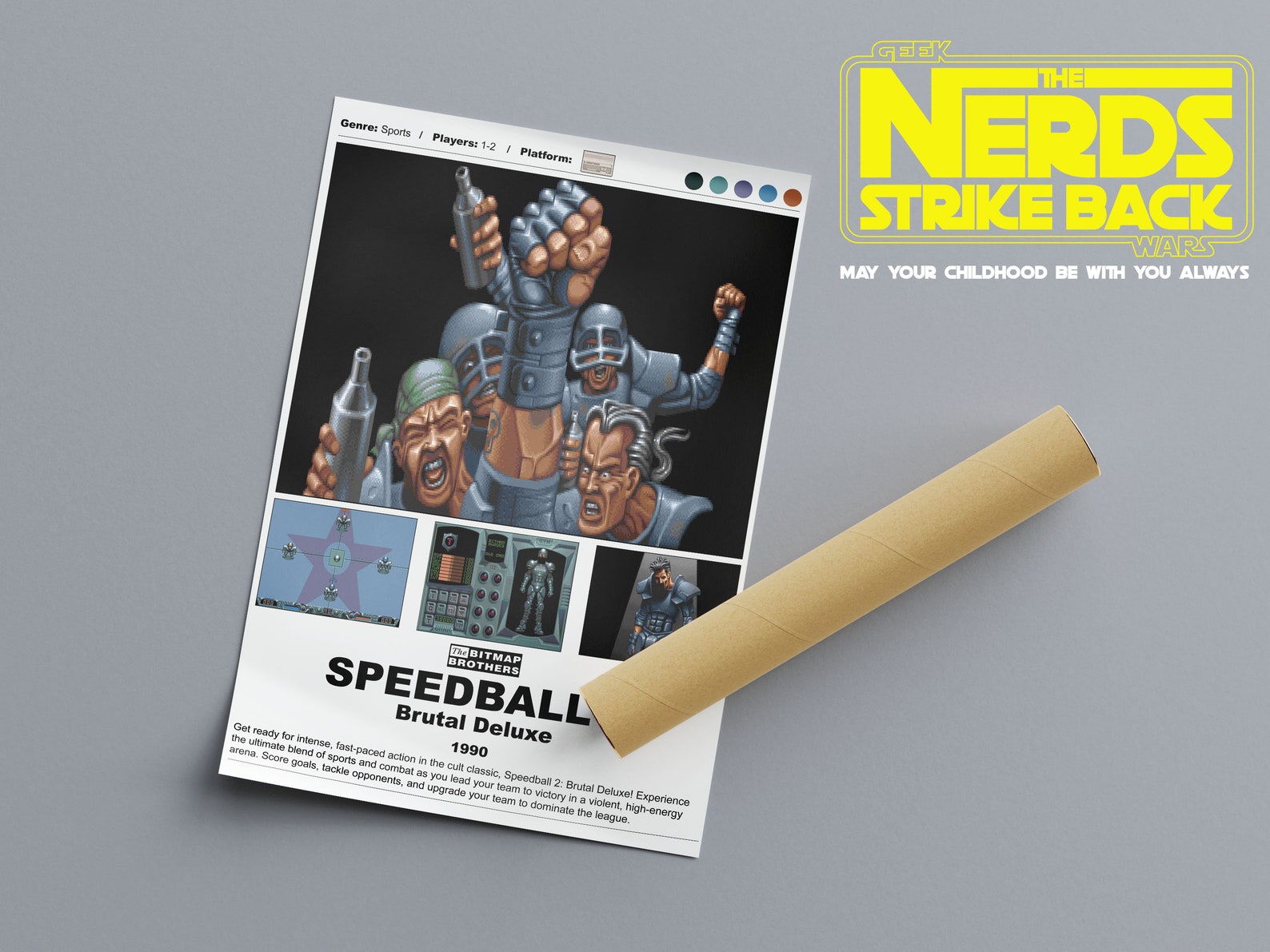 Speedball 2 (1990) Retro Video Game Poster - Classic Retro Game Art ...