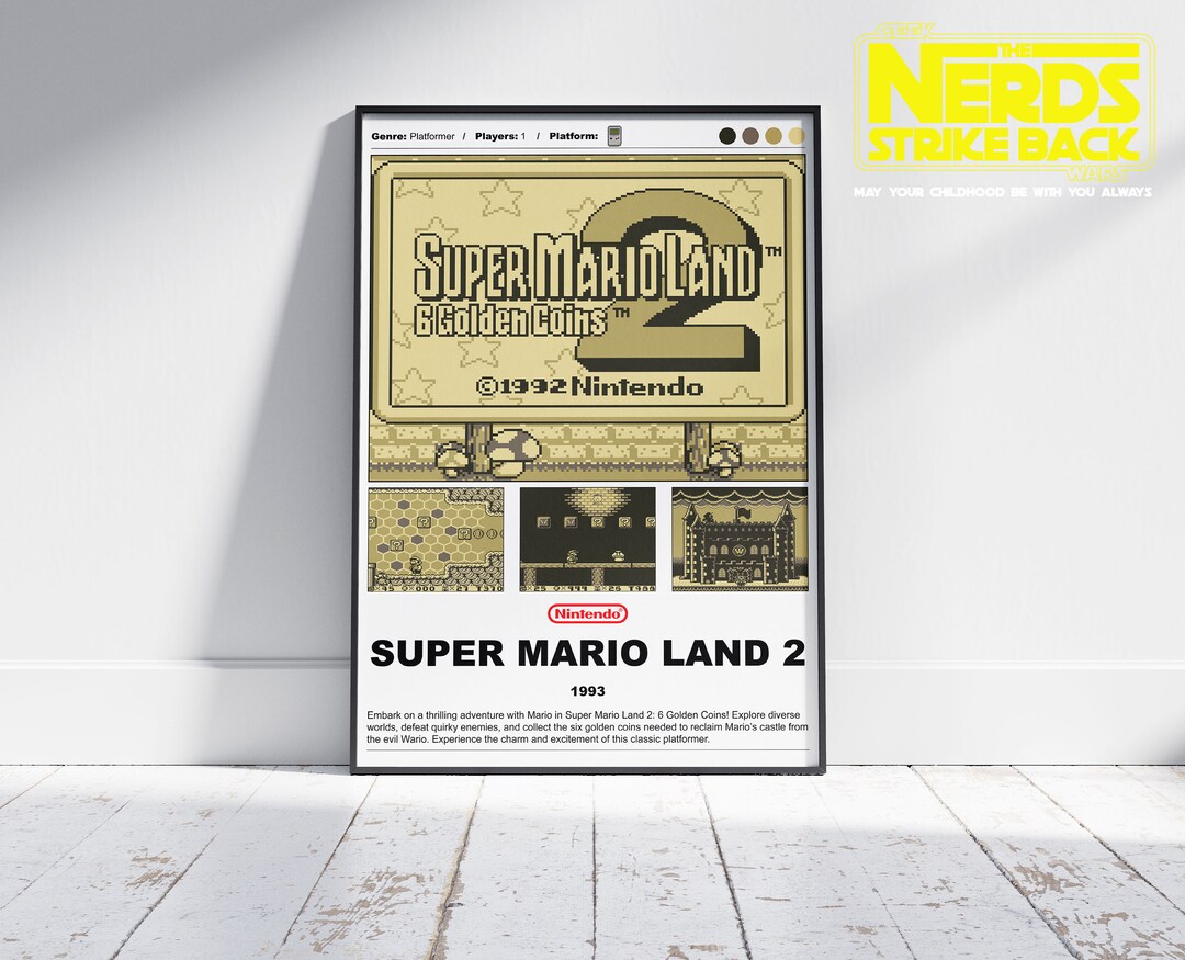 SML 2 1993 Retro Video Game Poster Classic Retro Game Art Print A4-A3 ...