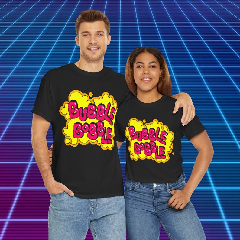Retro Gaming T-shirt Arcade Classic Video Game Bubble Bobble - Etsy
