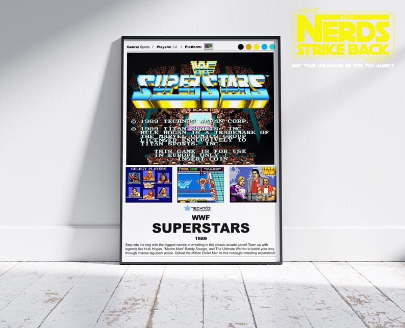 Superstars (1989) Retro Video Game Poster - Classic Retro Game Art ...