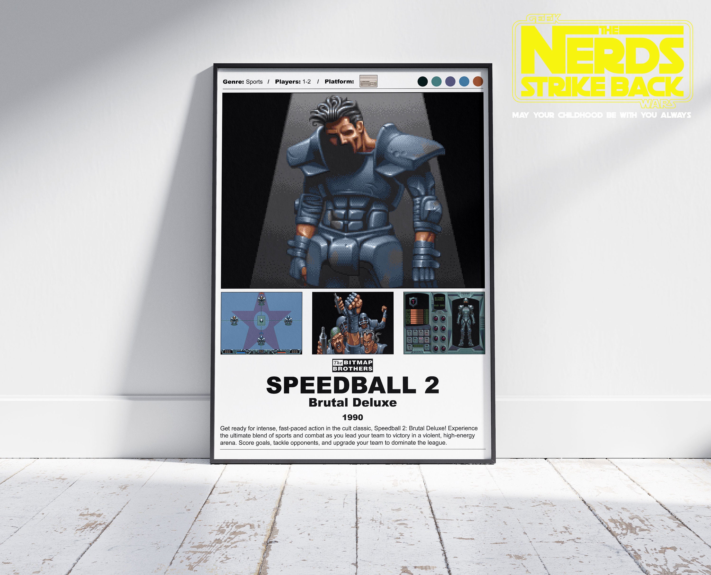 Speedball 2 (1990) Retro Video Game Poster - Classic Retro Game Art ...