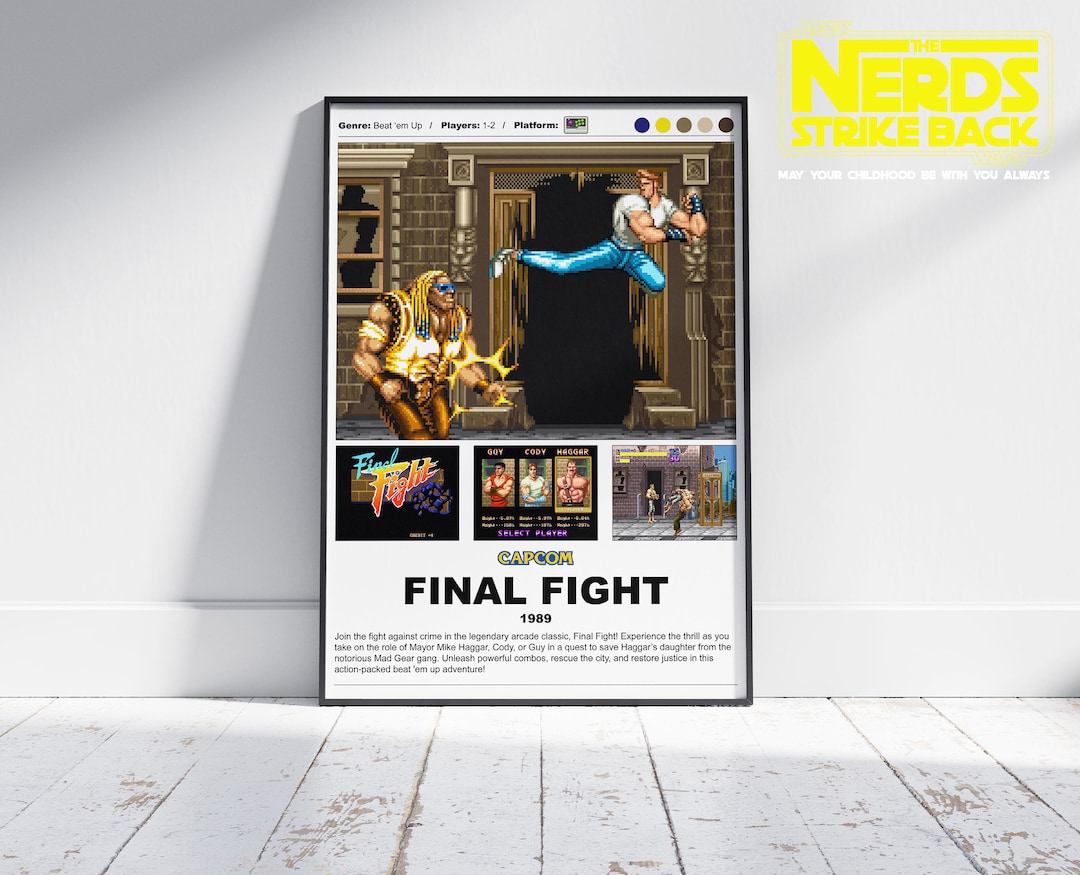 Final Fight 1989 Arcade Poster Classic Beat 'em up Game Art Print A4-A3 ...