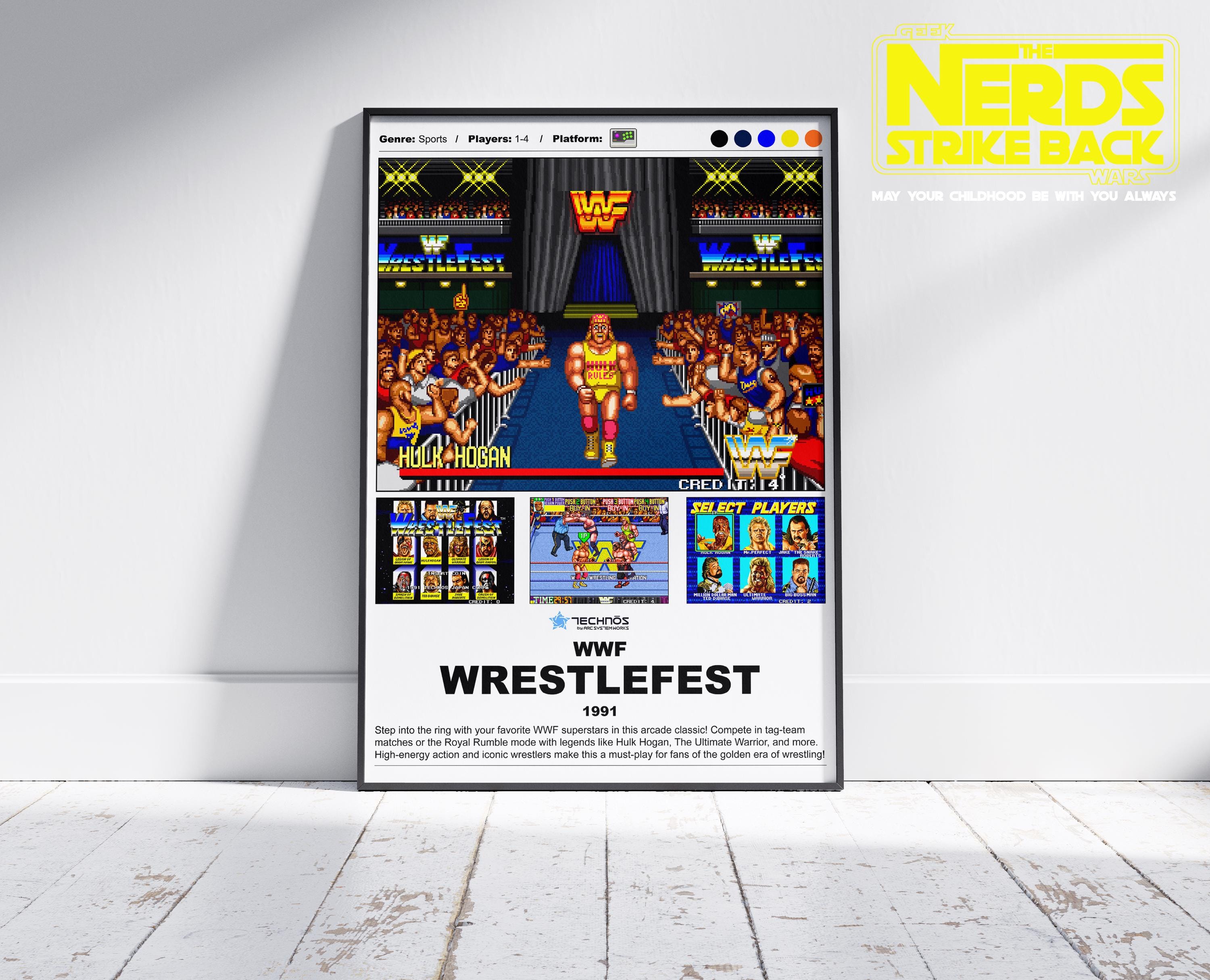 Wrestlefest (1991) Retro Video Game Poster - Classic Retro Game Art ...