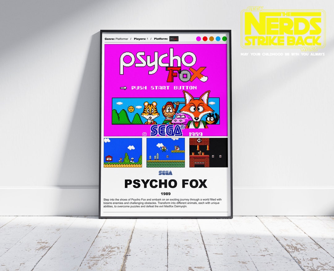 Psycho Fox (1989) Retro Video Game Poster - Classic Retro Game Art ...