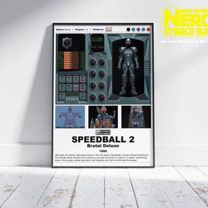 Speedball 2 (1990) Retro Video Game Poster - Classic Retro Game Art ...
