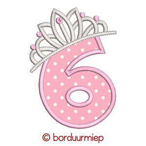 Number 6 Crown Applique Machine Embroidery Design Instant - Etsy UK