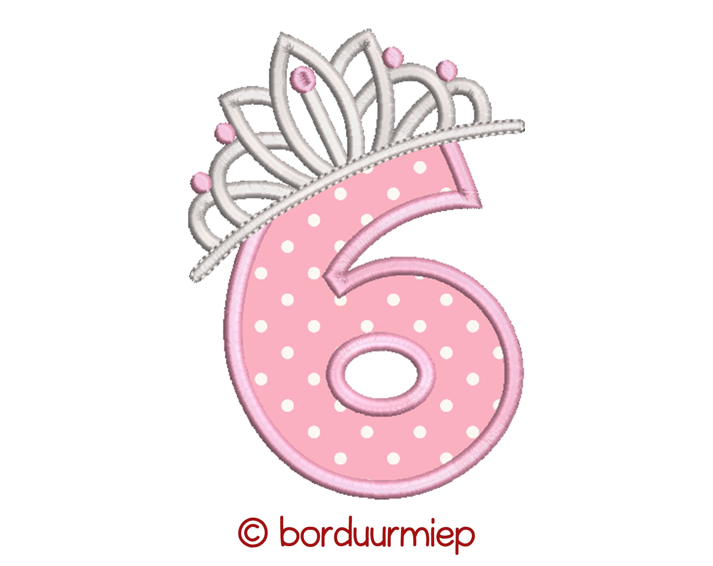 Number 6 Crown Applique Machine Embroidery Design Instant - Etsy UK