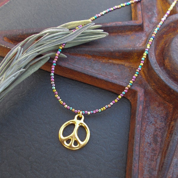 Peace Sign Necklace - Etsy