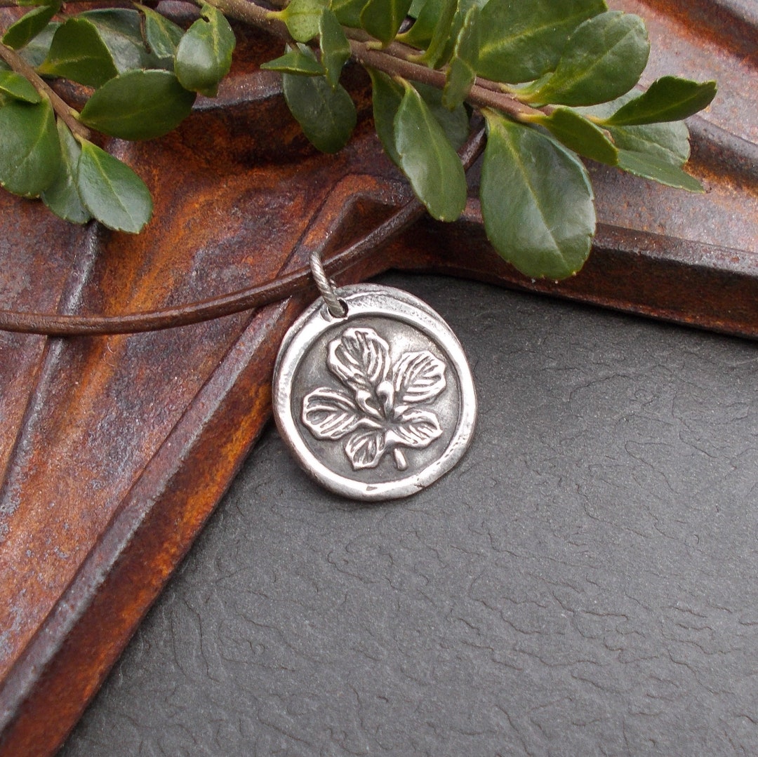 Rustic Flower Necklace, Antiqued Silver Hand Cast Pewter Pendant on ...