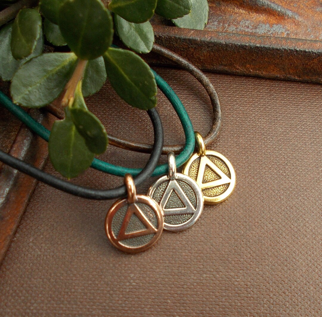 Recovery Pendant Necklace, Silver or Copper Sobriety Charm, Custom ...