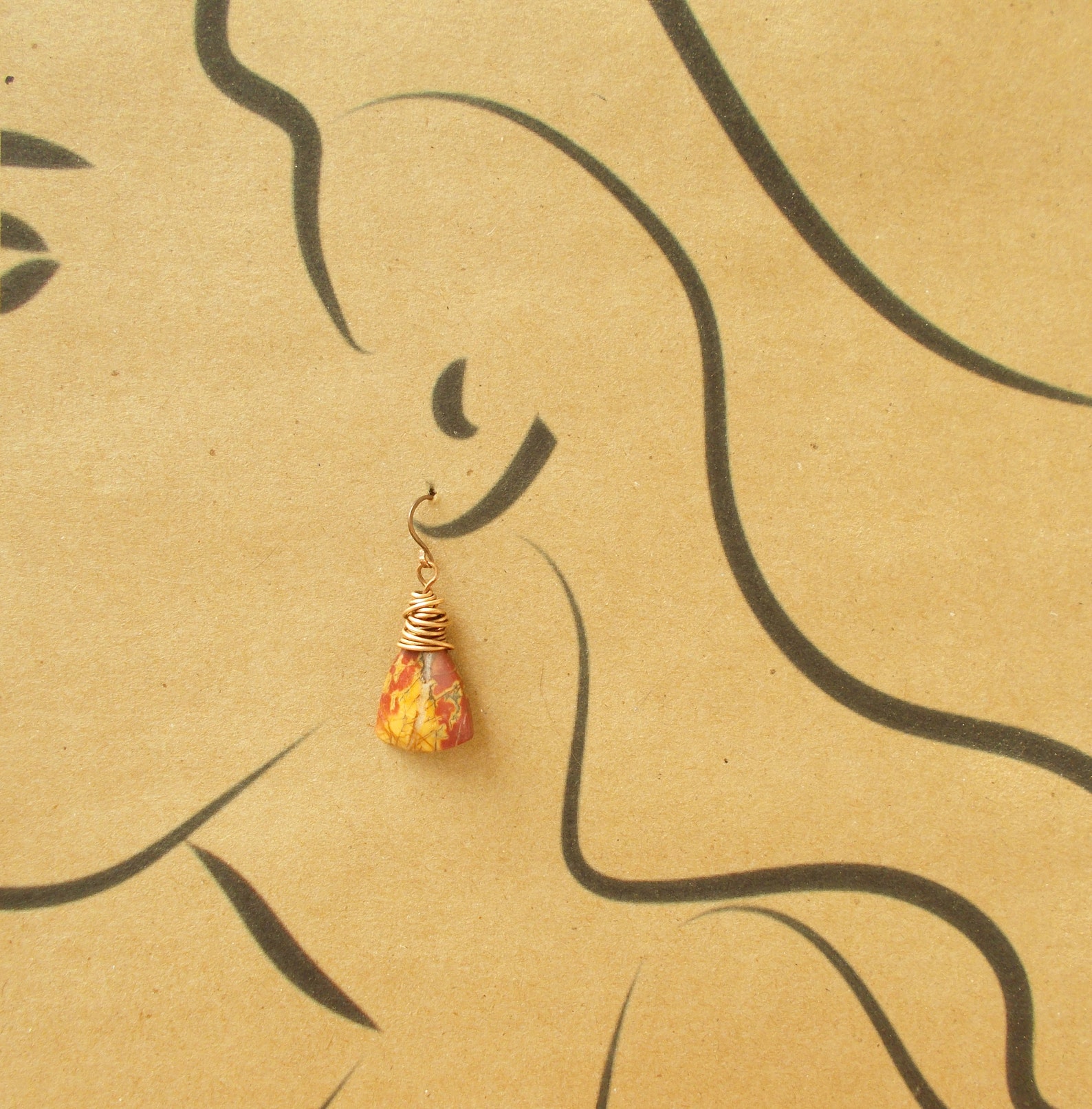 Rustic Stone Slab Earrings Natural Red Creek Jasper Gemstone Etsy
