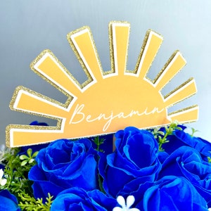 Personalized Half Sun Centerpiece, Half Sun Cake Topper, Here Comes the ...