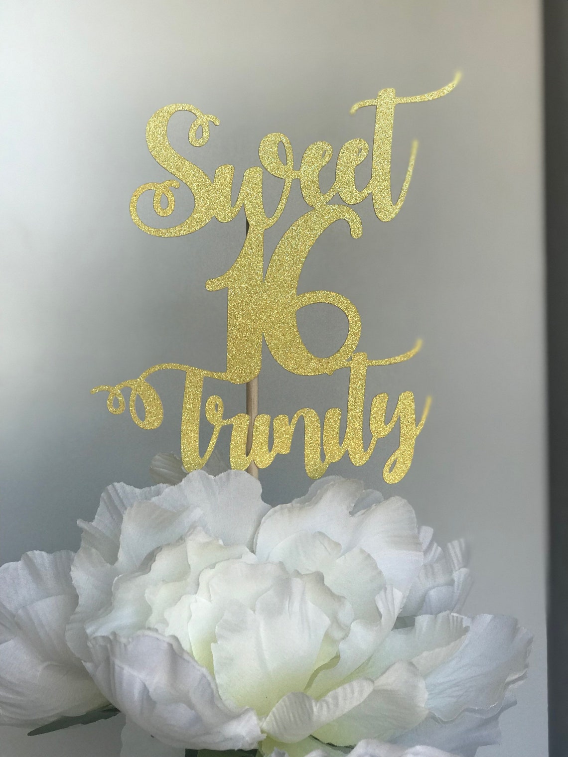 Sweet 16 Personalized Centerpiece. Floral Pick. Sweet 16 Party - Etsy