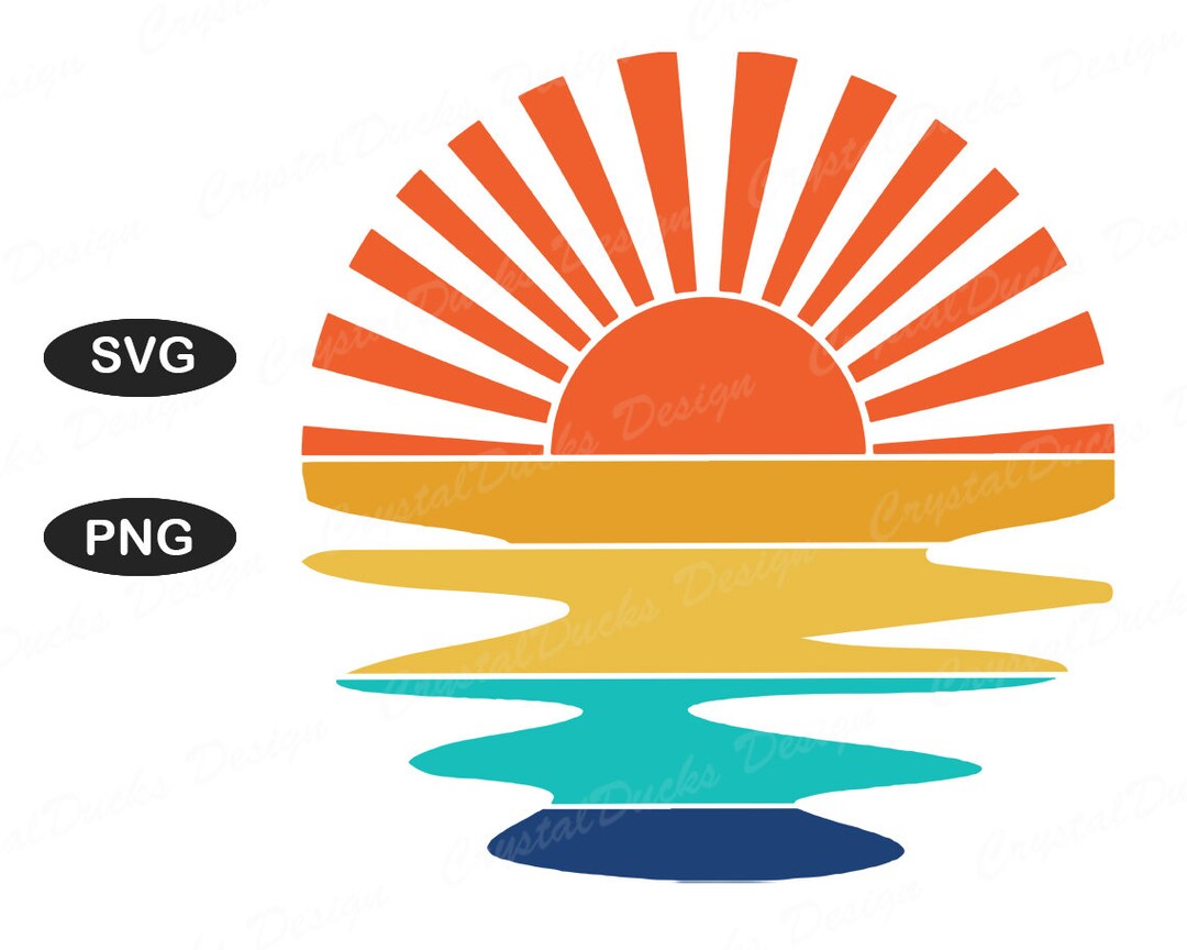 Retro Sunset Rays Wavy PNG & SVG Vintage Png Retro Sunshine - Etsy