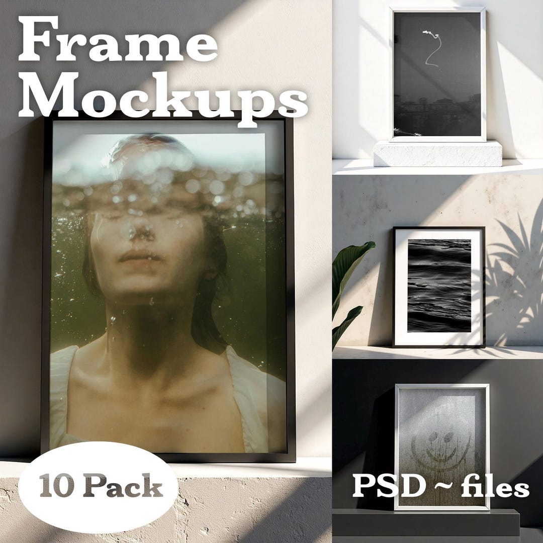 Minimalist Frame Portrait Mockups | Clean Contemporary Mockup Templates ...