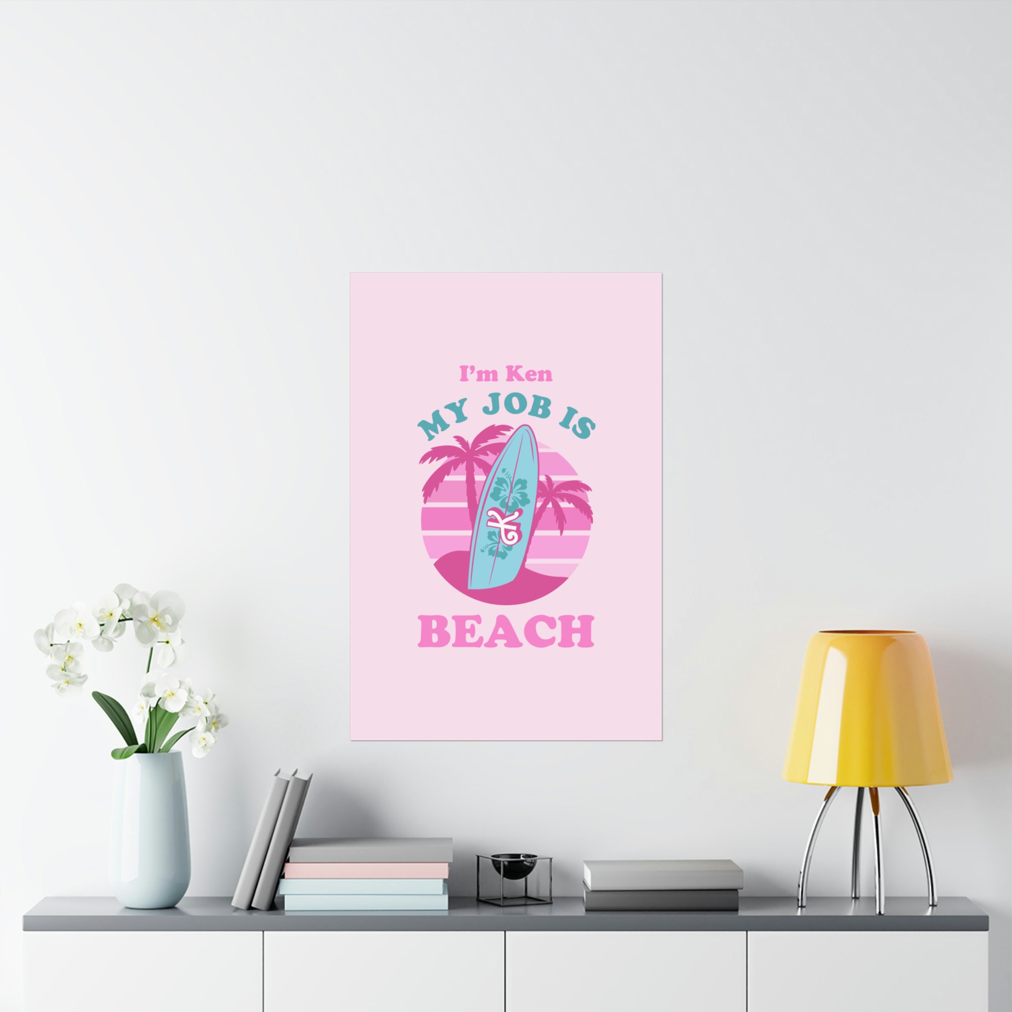 Barbi Movie Poster I'm Ken, My Job is Beach Matte Vertical Posters - Etsy