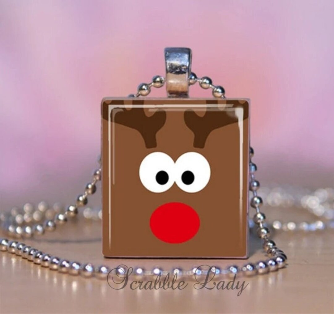 FUNNY REINDEER Scrabble Necklace Jewelry. Reindeer Charm. Reindeer Key ...