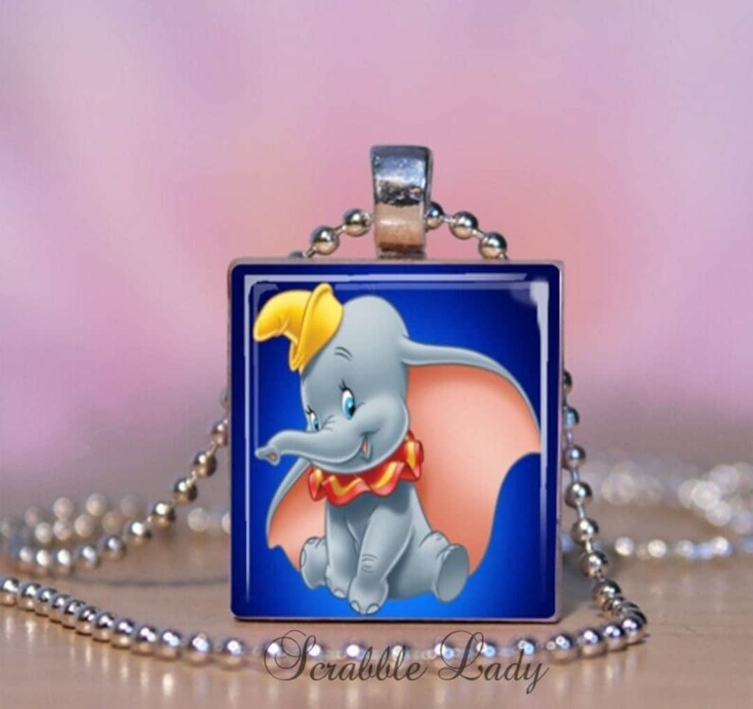 DUMBO Scrabble Necklace. Dumbo Jewelry. Dumbo Pendant Charm - Etsy