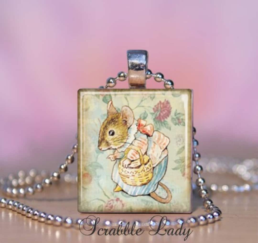 BEATRIX POTTER MOUSE Scrabble Necklace. Beatrix Potter Mouse Scrabble ...