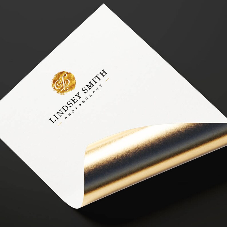 Premade Gold Logo, Logo Monogram, Gold Circle Logo, Blog Logo Kit ...