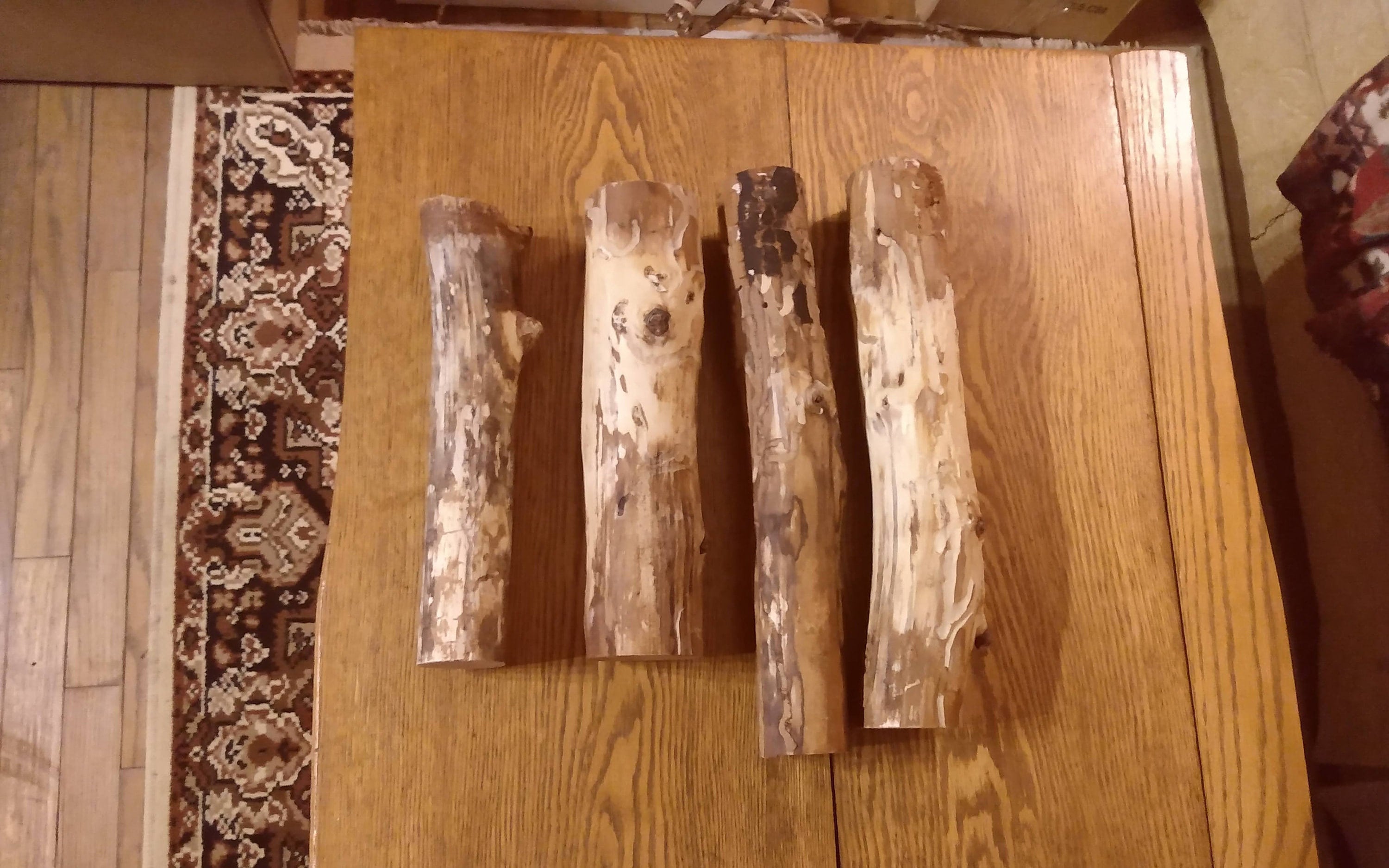 4 Bark Stripped Real Wood Birch Logs Full of Character 11 to 14 - Etsy