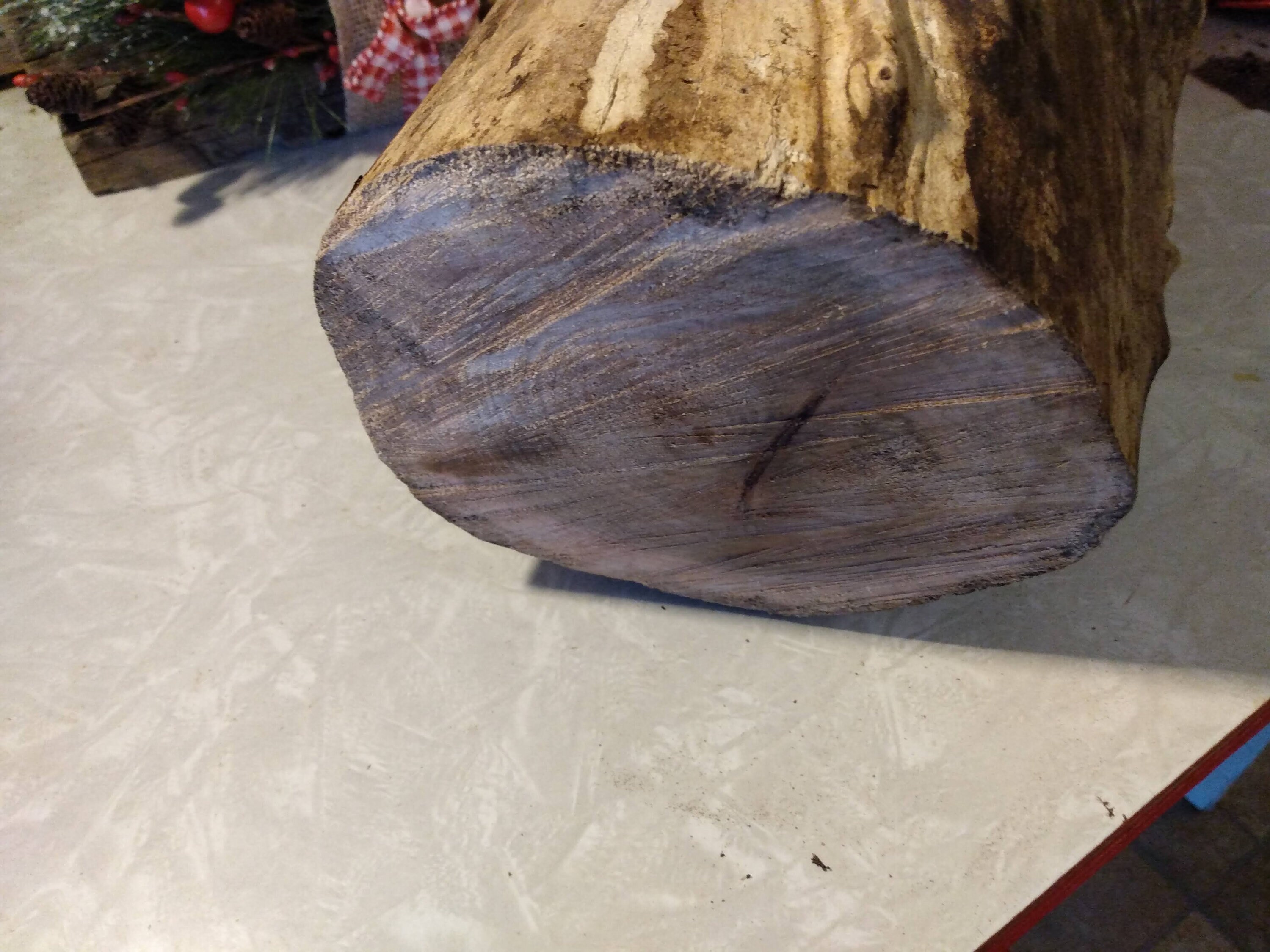 Natural Rustic Wood Stump Log Primitive Decor Cabin Garden Accent Dog ...