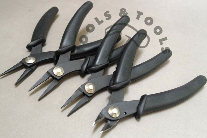 Economy 4 Piece Slim Line Pliers Set Round Chain Flat Cutters - Etsy