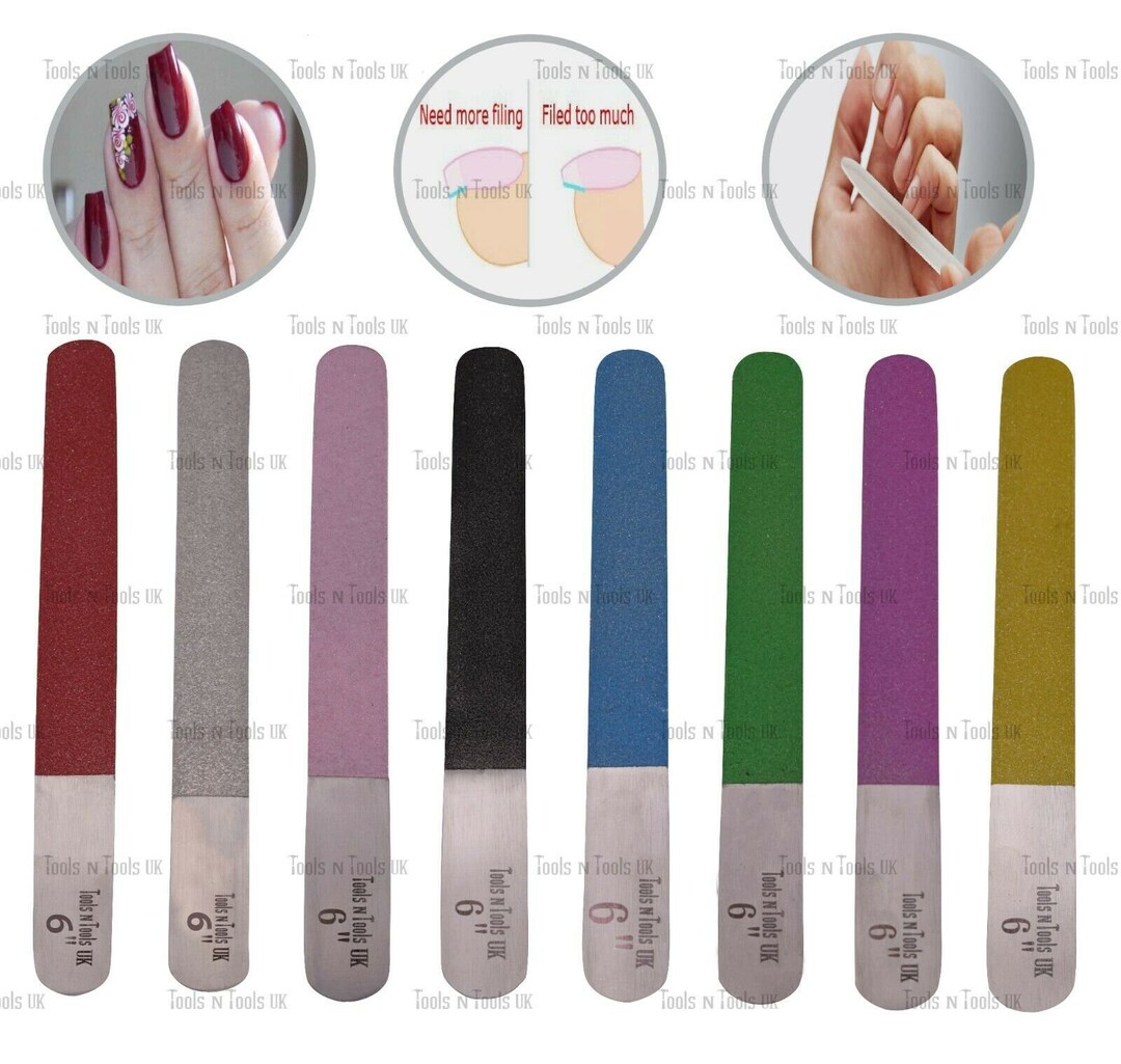 New 6 Various Colours Diamond Deb Foot Skin Nail Files Steel Podiatry ...