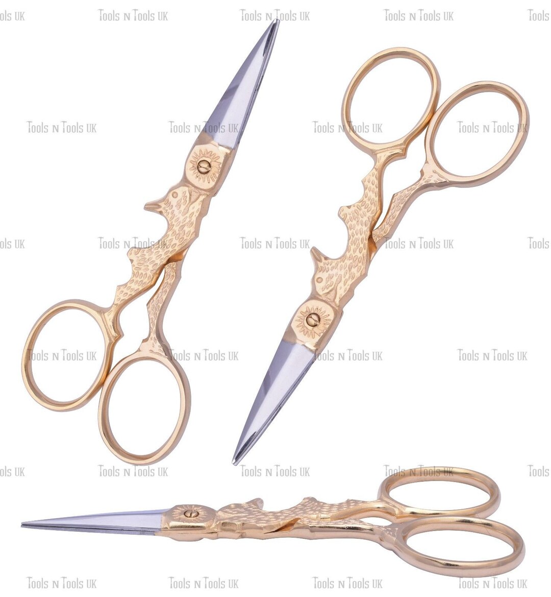 4 Multi Purpose Eye Brow Rabbit Shape Embroidery Fancy Scissors Gold ...