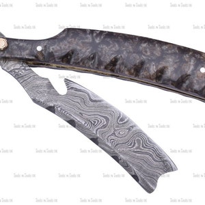Dam-008 Damascus Steel Straight Razor Cut Throat Dark Brown - Etsy