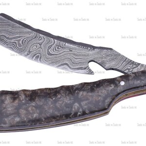 Dam-008 Damascus Steel Straight Razor Cut Throat Dark Brown - Etsy