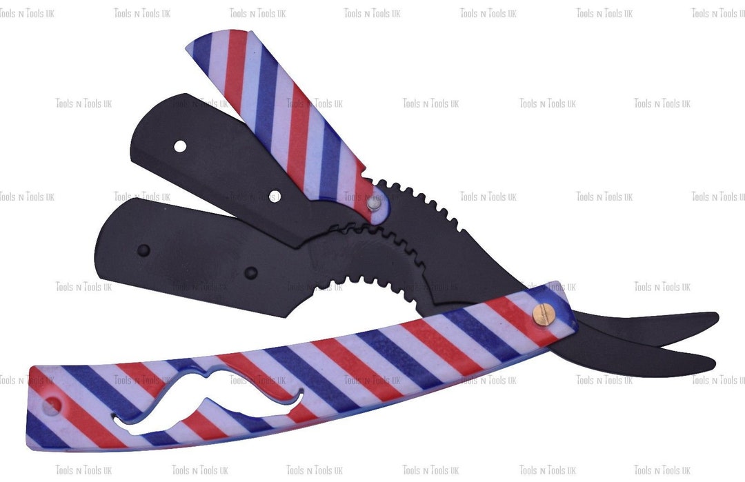 Multi Colour Mustache Barber Razors Salon Straight Cut Throat Wet Shave ...