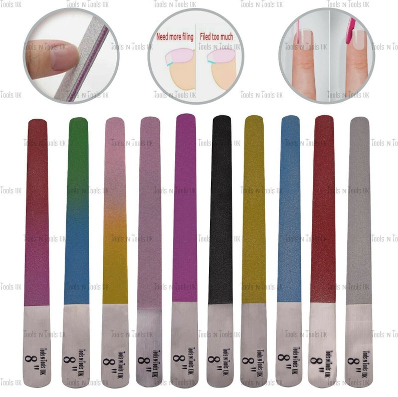 New 8 Various Colours Diamond Deb Foot Skin Nail Files Steel Podiatry ...