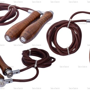 Pro Leather Adjustable Speed Skipping Rope Fitness Exercise Workout Gym ...
