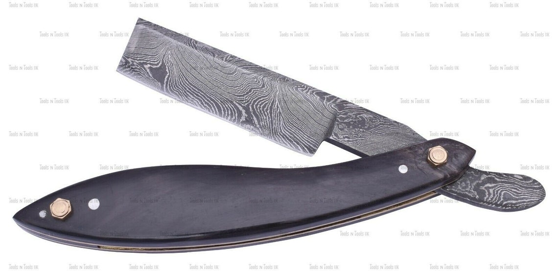 Dam-005 Damascus Steel Straight Razor Cut Throat Bull Horn | Etsy