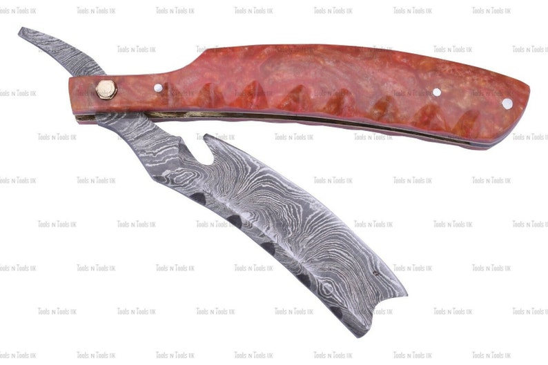 Dam-011 Damascus Steel Straight Razor Cut Throat Red Fancy | Etsy