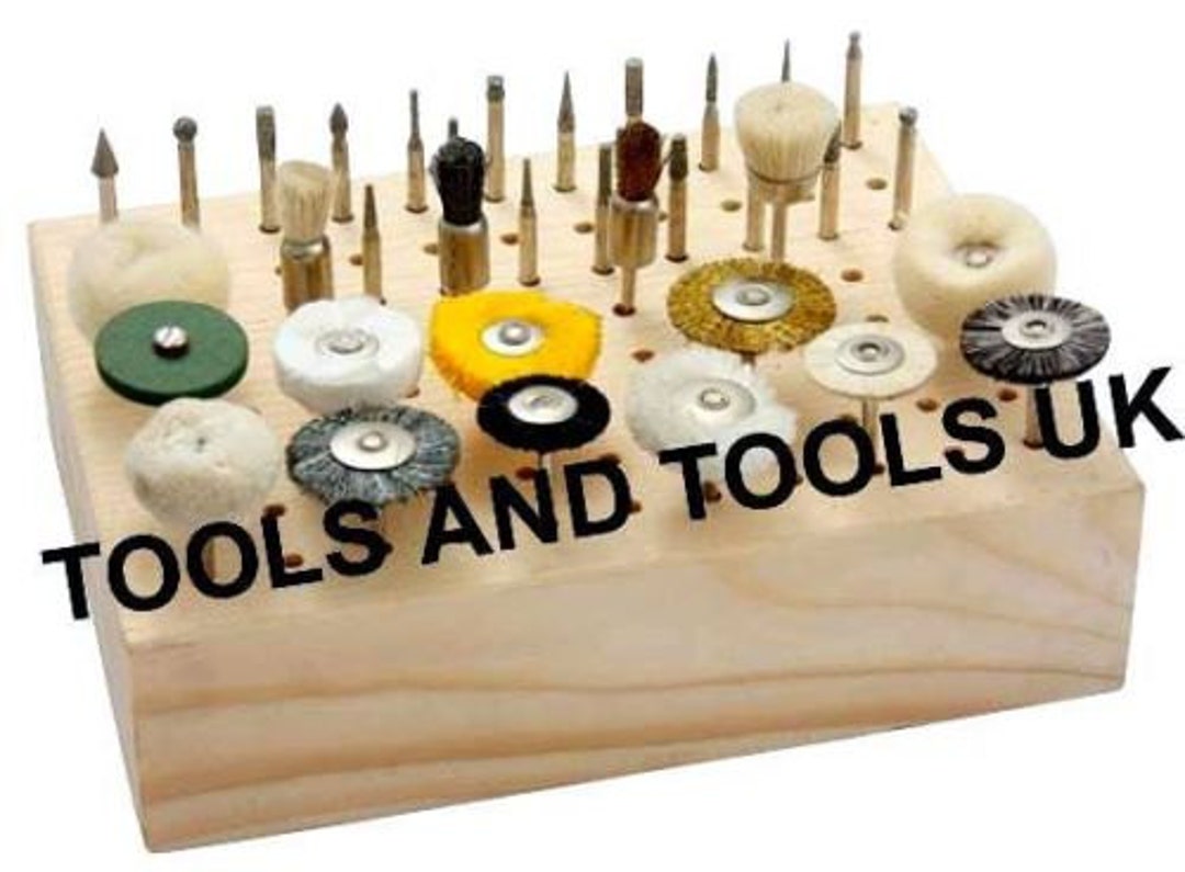 Wooden Stand Holder Rack Organizer for Dremel Cutting Burr Bits 1/8 ...