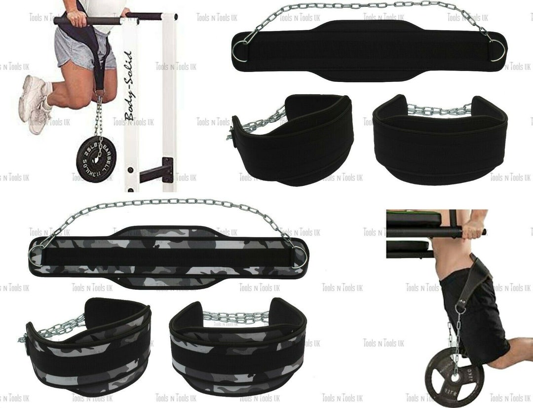 Dipping Belt Weight Dip Lifting Chain Gym Belt Neoprene Trainer Fitness ...