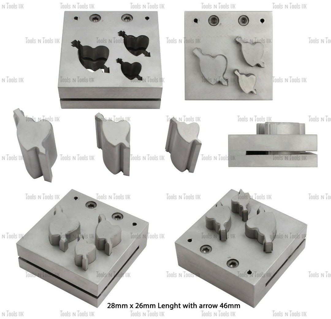 Heart With Arrow 3 Punch Steel Disc Cutter Jewellery Dapping Cut Metal ...