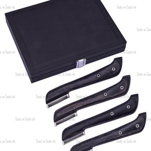 Black Hand Stripping Knife Cat Dog Pet Grooming Comb Hair 4 Piece ...