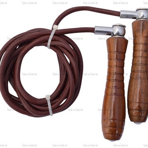 Pro Leather Adjustable Speed Skipping Rope Fitness Exercise Workout Gym ...