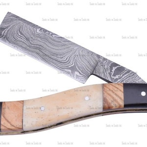 Dam-007 Damascus Steel Straight Razor Cut Throat Beautiful Handle ...