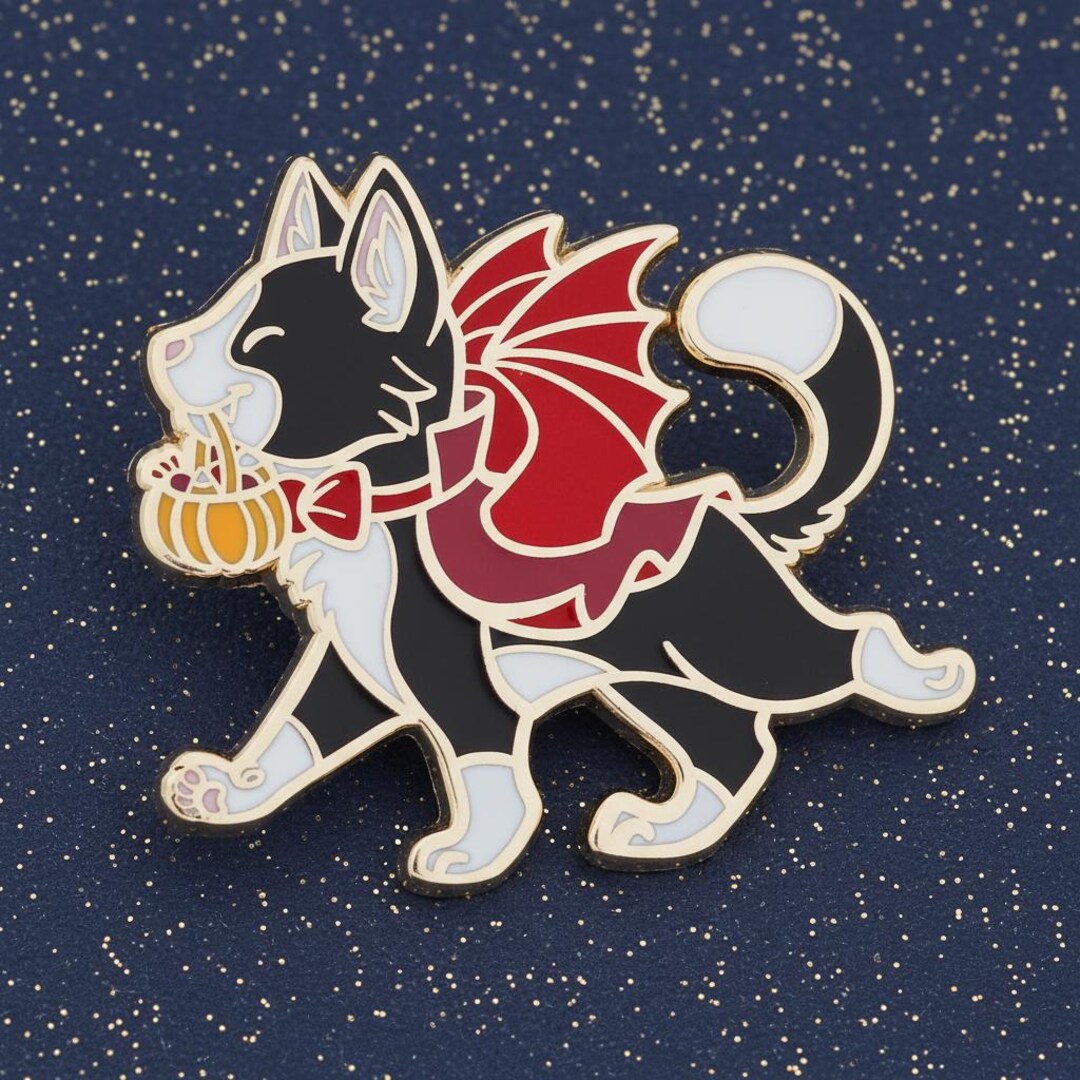 Vampire Kitty Enamel Pin - Etsy