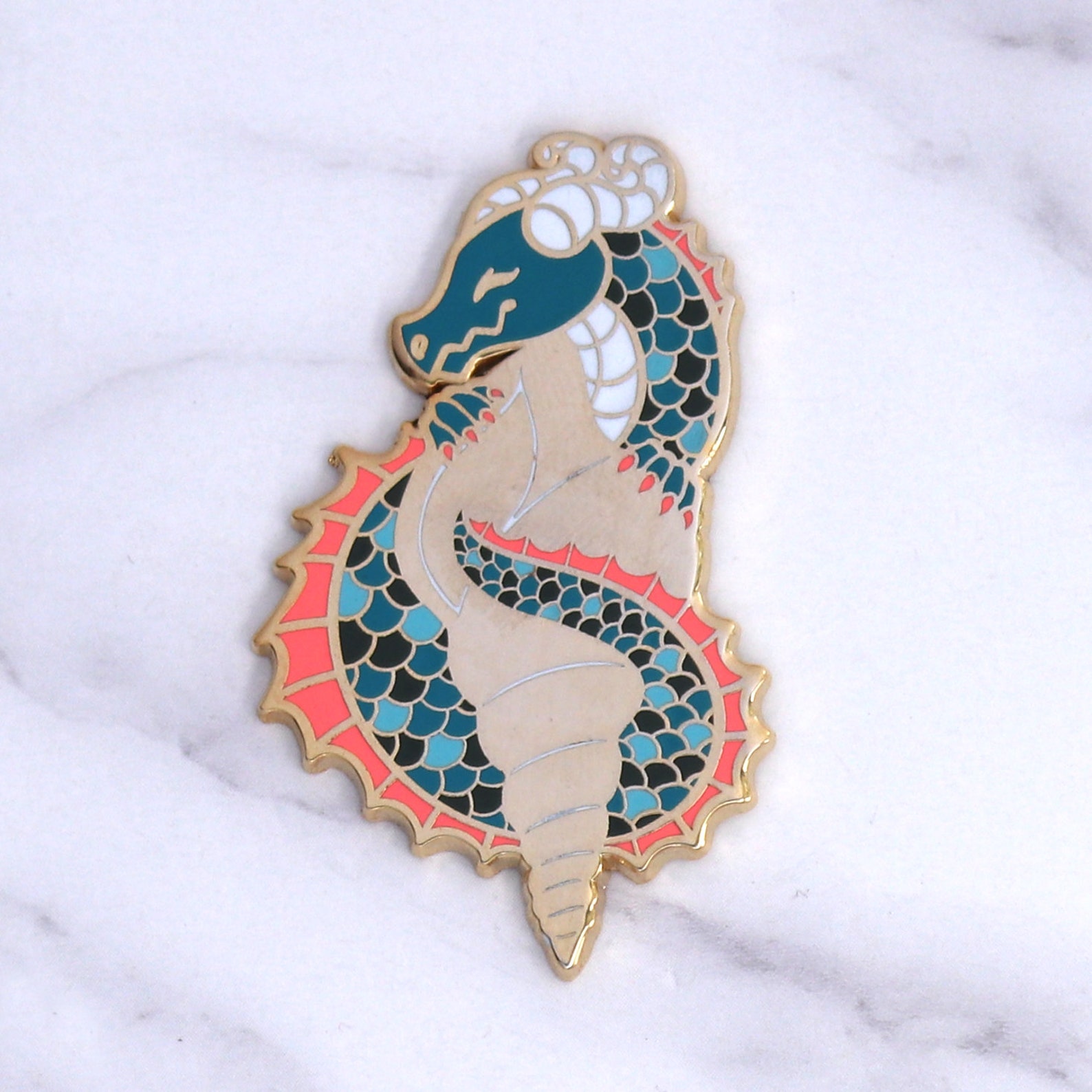 Shell Dragon Enamel Pin - Etsy