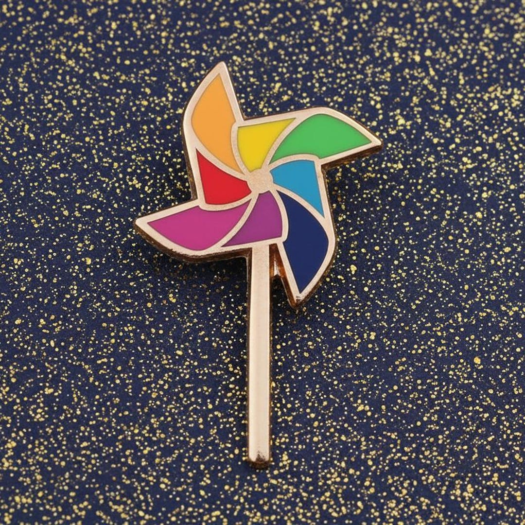 Rainbow Pinwheel Four Winged Mini Pin - Etsy Canada